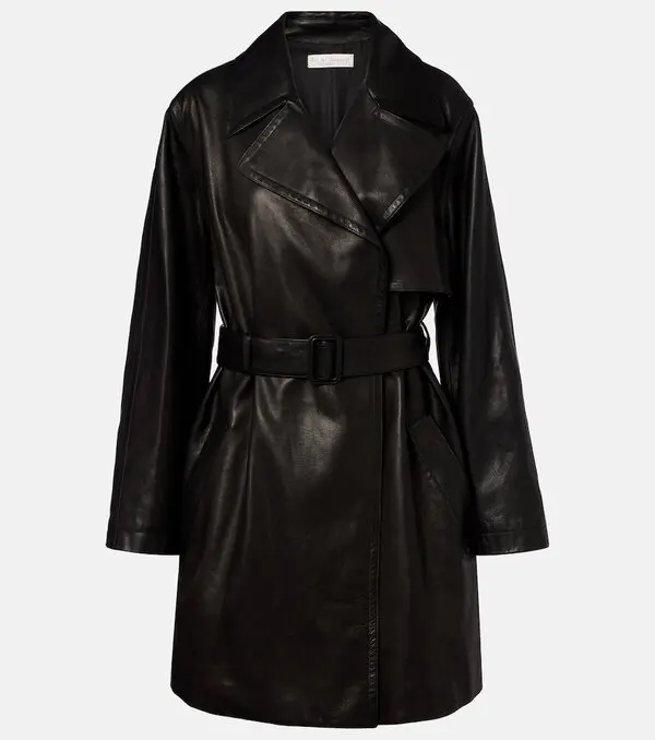 THE ROW Siempra Leather Coat - Black