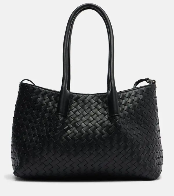 Bottega Veneta Pinacoteca Small Reversible Leather Tote Bag - Black