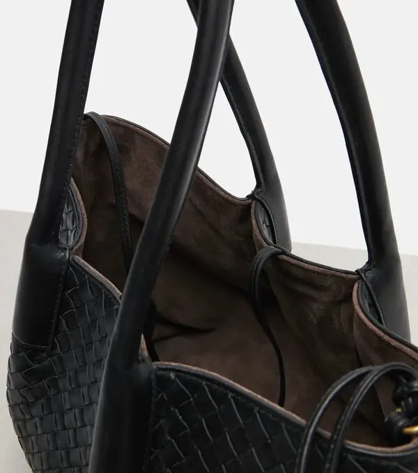 Bottega Veneta Pinacoteca Small Reversible Leather Tote Bag - Black