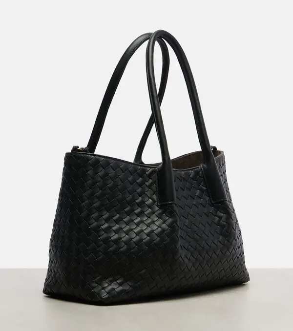 Bottega Veneta Pinacoteca Small Reversible Leather Tote Bag - Black