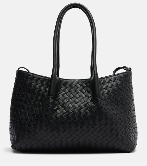 Bottega Veneta Pinacoteca Small Reversible Leather Tote Bag - Black