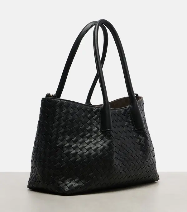 Bottega Veneta Pinacoteca Small Reversible Leather Tote Bag - Black