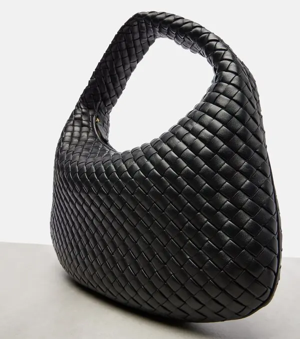 Bottega Veneta Medium Leather Shoulder Bag - Black