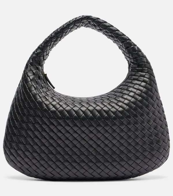 Bottega Veneta Medium Leather Shoulder Bag - Black