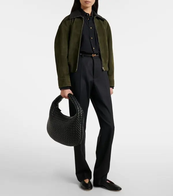 Bottega Veneta Medium Leather Shoulder Bag - Black