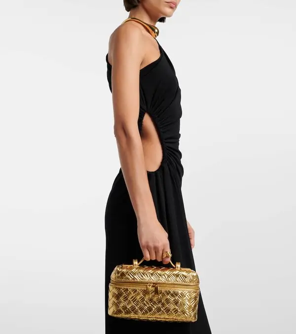 Bottega Veneta Metallic Leather Vanity Bag - Gold
