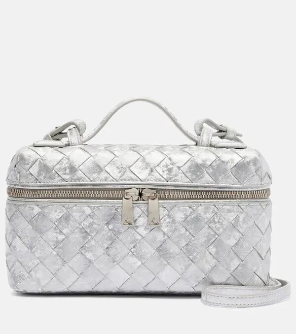 Bottega Veneta Bang Bang Metallic Leather Vanity Bag - Silver