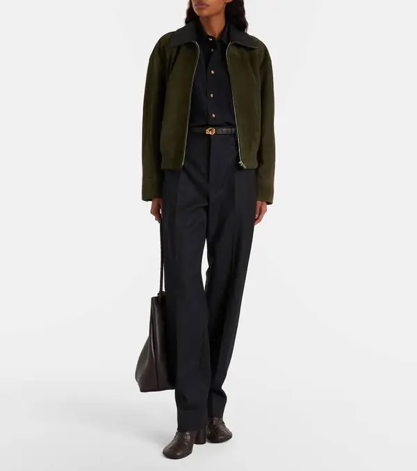 Bottega Veneta Intrecciato Suede Blouson Jacket