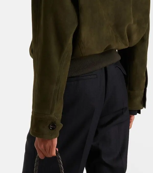 Bottega Veneta Intrecciato Suede Blouson Jacket