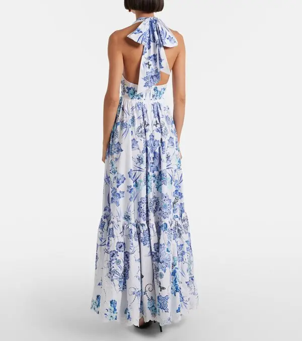 Camilla Embellished Halterneck Maxi Dress - White