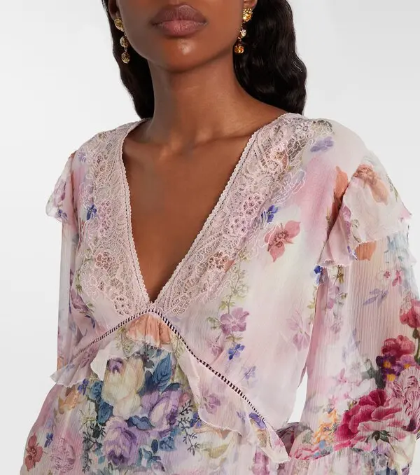 Camilla Embellished Floral Silk Chiffon Minidress