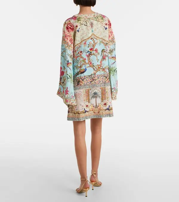 Camilla Embellished Printed Linen Kaftan