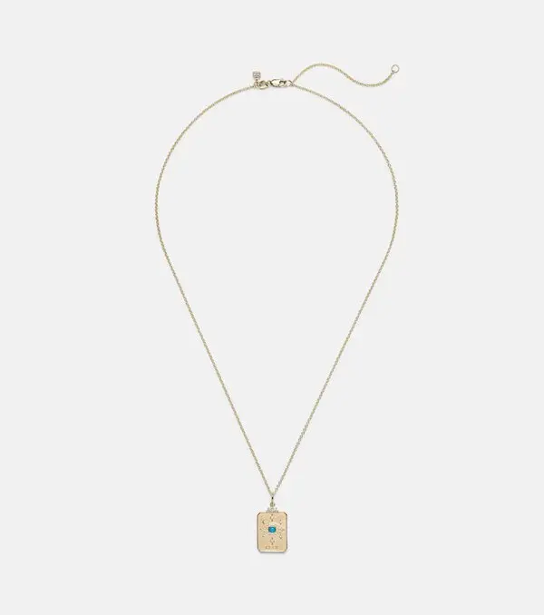 SYDNEY EVAN Eye Tarot Card Pendant Necklace - Gold