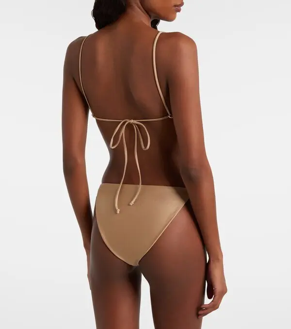 Jade Swim Lido Triangle Bikini Top - Beige