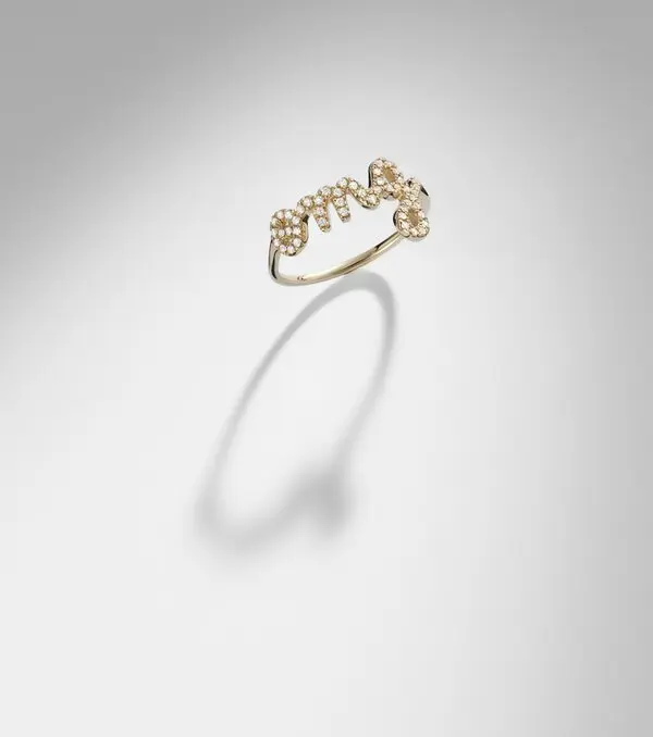 SYDNEY EVAN Omg Script Diamond Ring - Gold