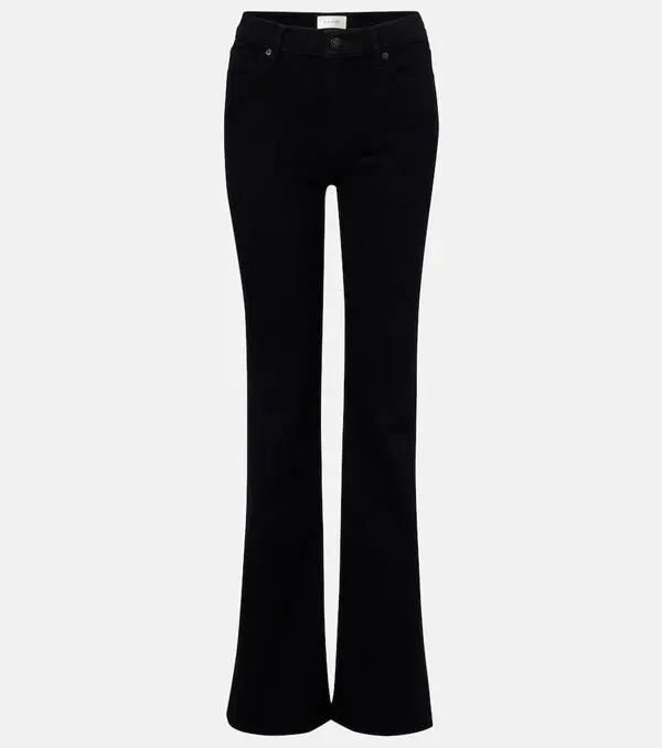 FRAME Icon Mid-rise Flared Jeans - Black
