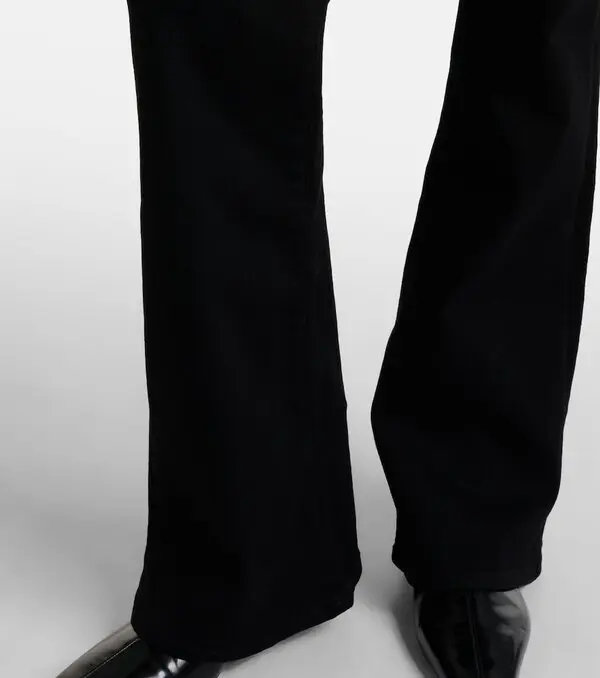FRAME Icon Mid-rise Flared Jeans - Black