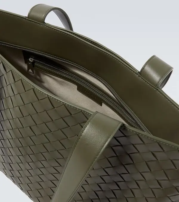 Bottega Veneta Intrecciato Small Leather Tote - Green
