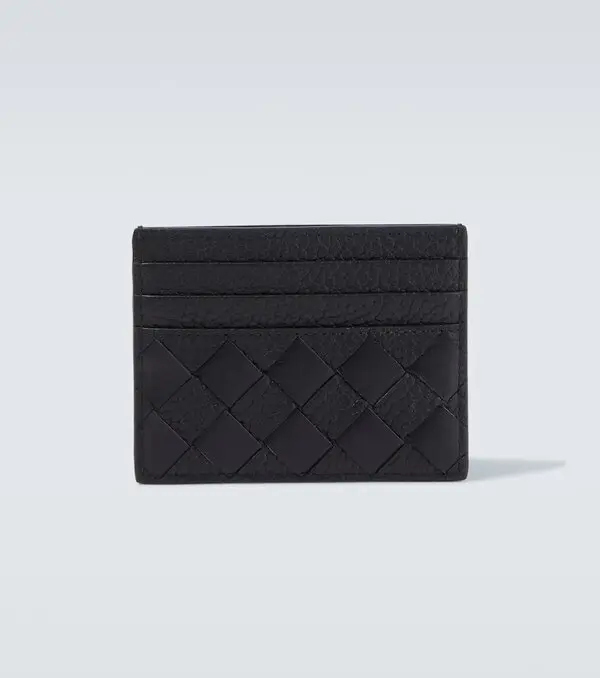 Bottega Veneta Intrecciato Leather Card Holder - Black