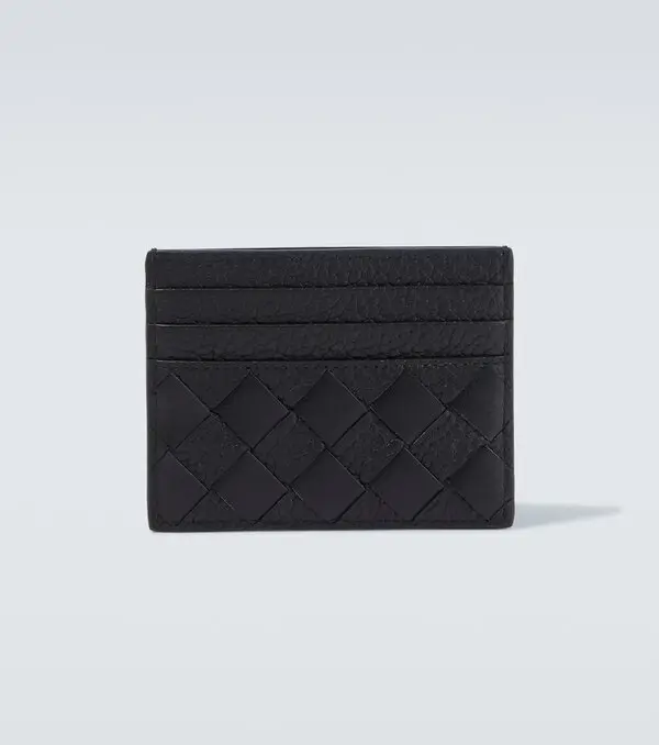 Bottega Veneta Intrecciato Leather Card Holder - Black