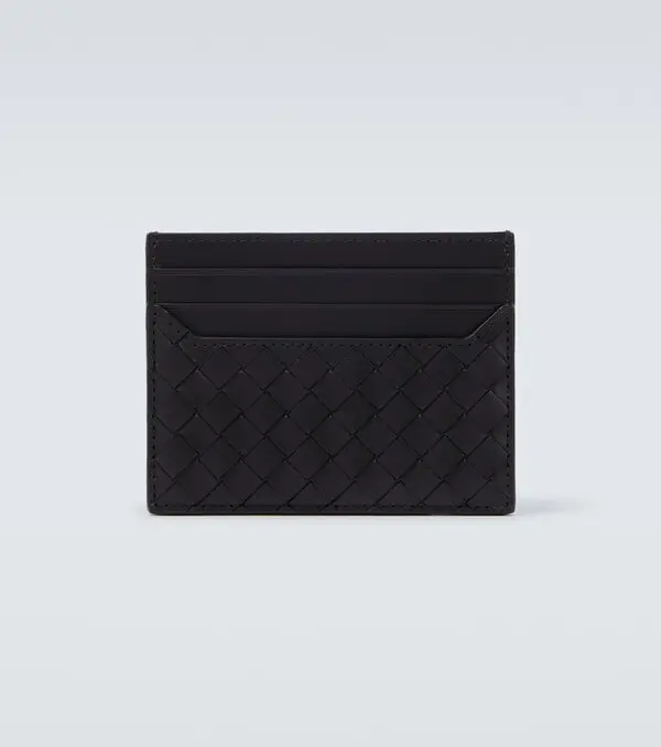 Bottega Veneta Intrecciato Leather Card Holder - Black