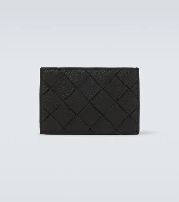Bottega Veneta Intrecciato Leather Card Holder - Green