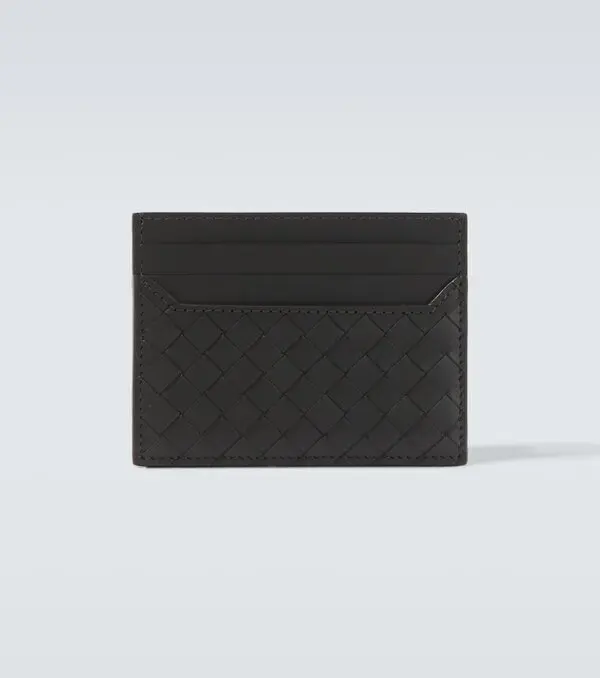 Bottega Veneta Intrecciato Leather Card Holder - Green