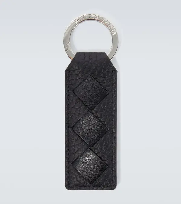 Bottega Veneta Intrecciato Leather Keychain - Black