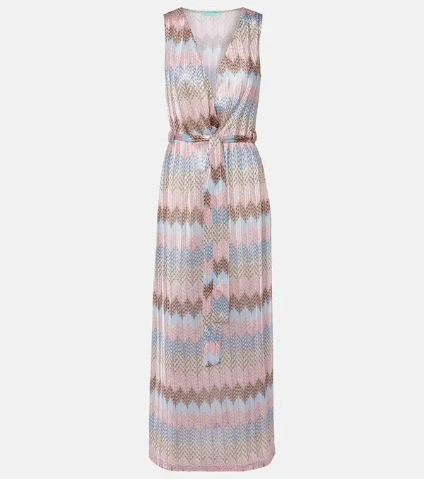 Melissa Odabash Bria Belted Knitted Maxi Dress - Multicoloured