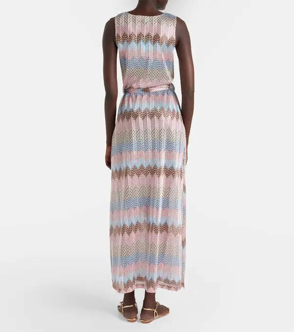 Melissa Odabash Bria Belted Knitted Maxi Dress - Multicoloured