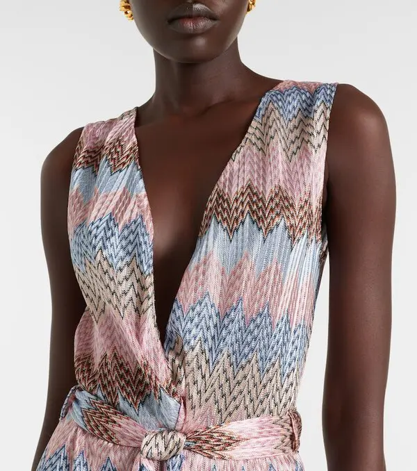 Melissa Odabash Bria Belted Knitted Maxi Dress - Multicoloured