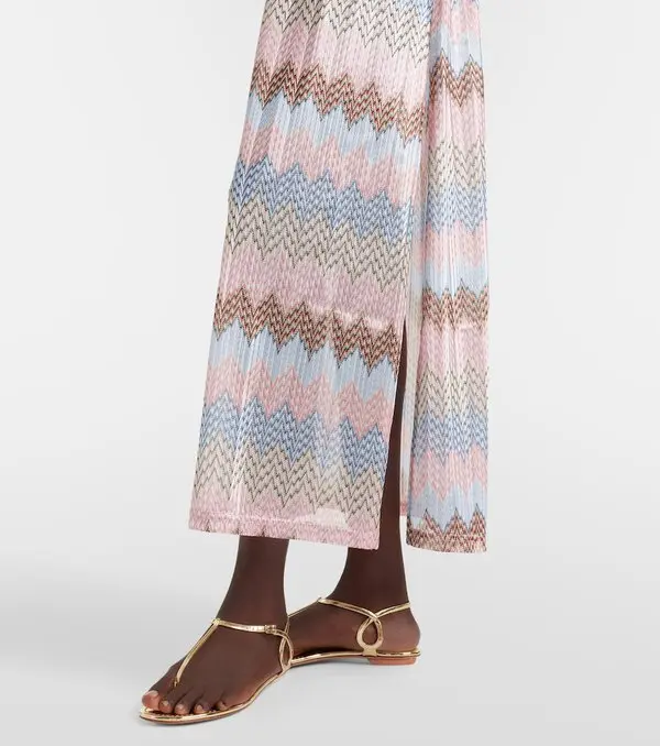 Melissa Odabash Bria Belted Knitted Maxi Dress - Multicoloured