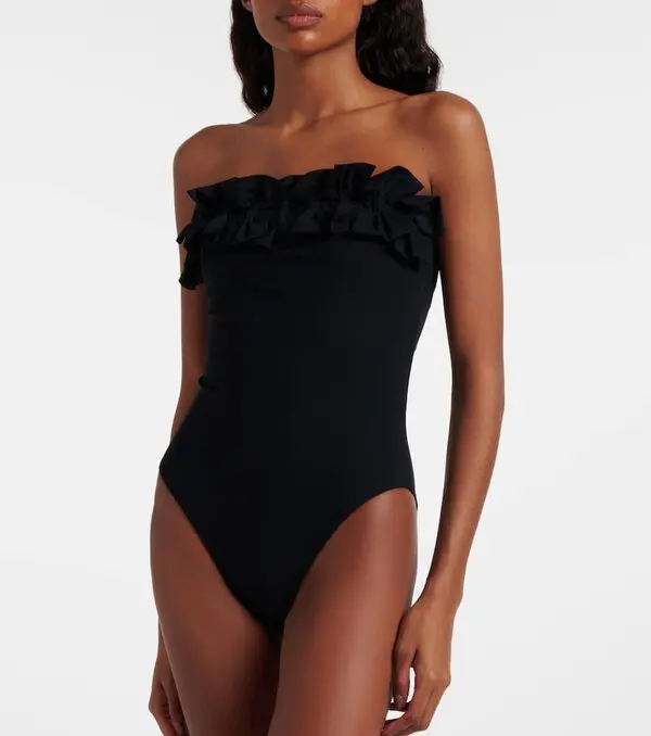 KARLA COLLETTO Freya Bow-detail Bandeau Swimsuit - Black