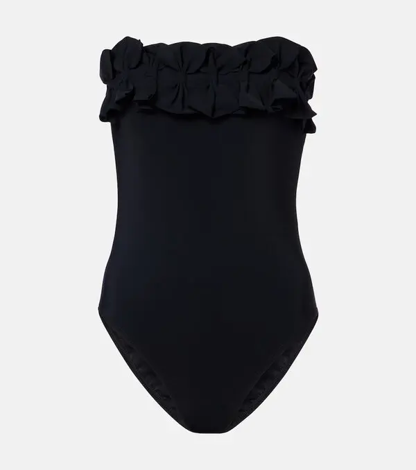 KARLA COLLETTO Freya Bow-detail Bandeau Swimsuit - Black