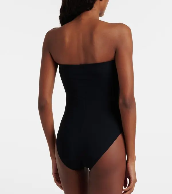 KARLA COLLETTO Freya Bow-detail Bandeau Swimsuit - Black