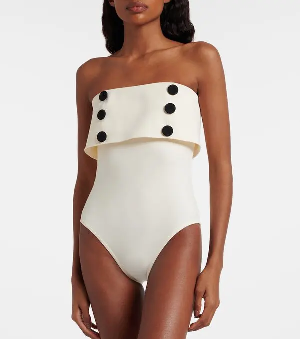 KARLA COLLETTO Billie Colorblocked Swimsuit - White