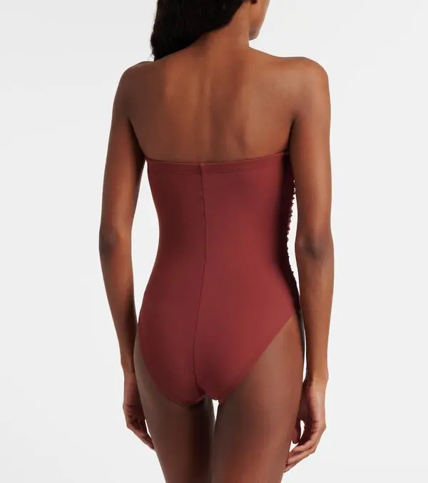 KARLA COLLETTO Basics Ruched Bandeau Swimsuit - Brown
