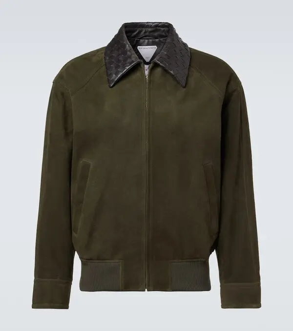Bottega Veneta Intrecciato Suede Blouson Jacket