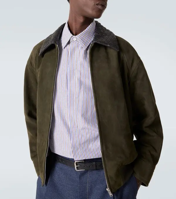 Bottega Veneta Intrecciato Suede Blouson Jacket