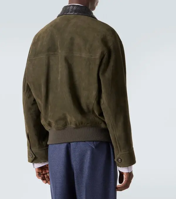 Bottega Veneta Intrecciato Suede Blouson Jacket