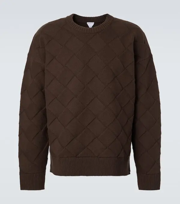 Bottega Veneta Intrecciato Wool-blend Sweater - Brown