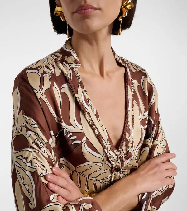 Poupette St Barth Azia Printed Top - Brown