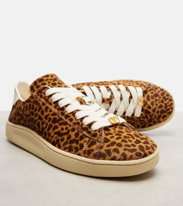 Valentino Garavani Royco Calf Hair Sneakers - Brown