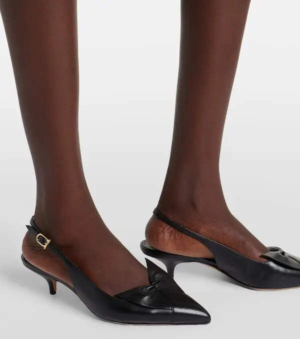 FERRAGAMO Felli 40 Leather Slingback Pumps