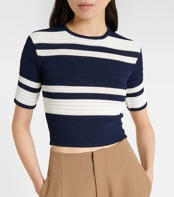 Ralph Lauren Knitted Striped Crop Top