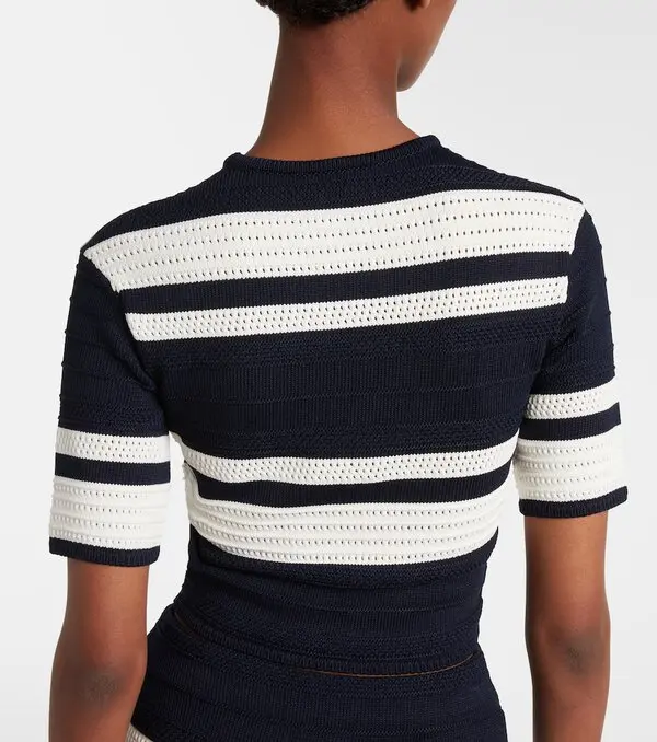 Ralph Lauren Knitted Striped Crop Top