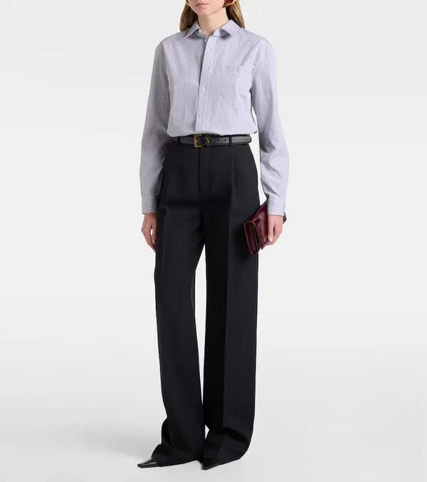 Saint Laurent Mid-rise Wool Straight Pants