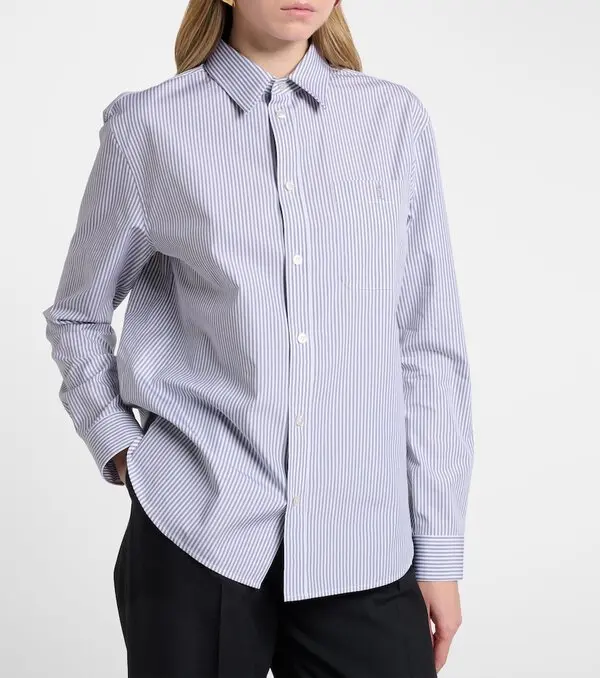 Saint Laurent Striped Cotton Poplin Shirt - White