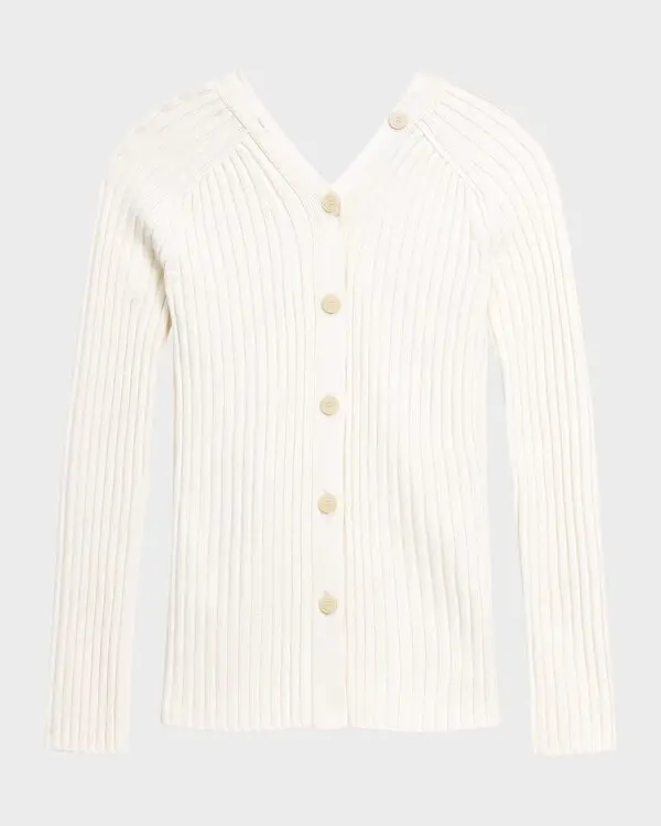 Theory Buttoned Wool-blend Cardigan - White