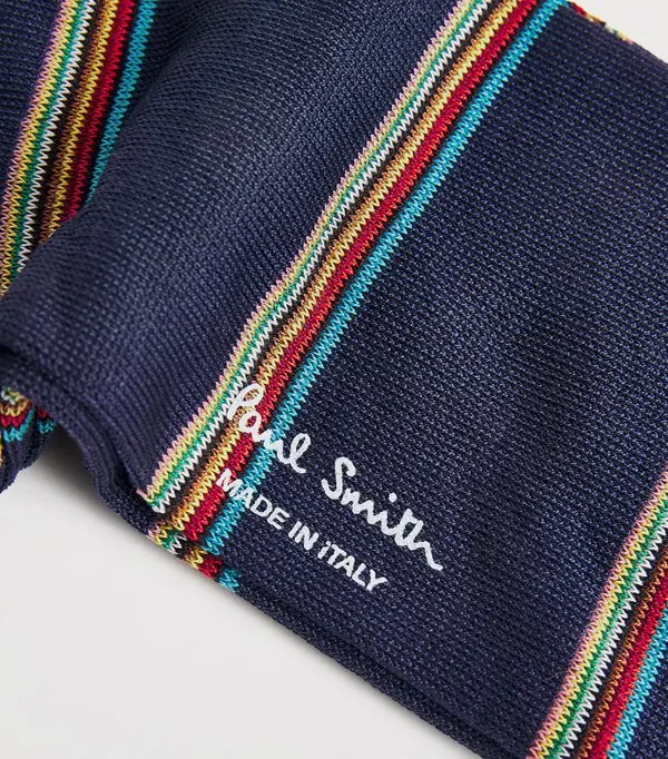 Paul Smith Cotton-blend Signature Stripe Block Crew Socks - Blue
